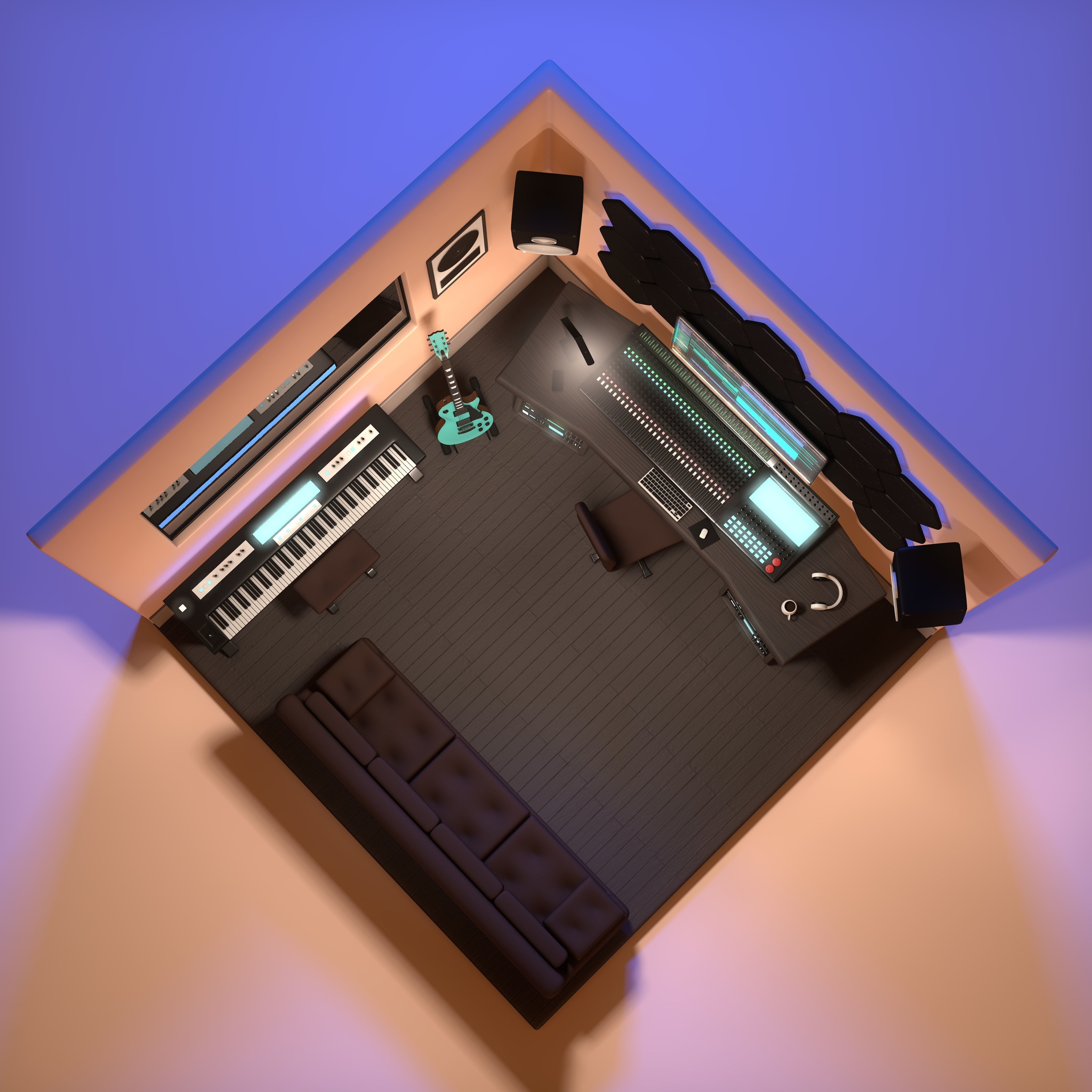 Music Recording Studio 3D model | CGTrader