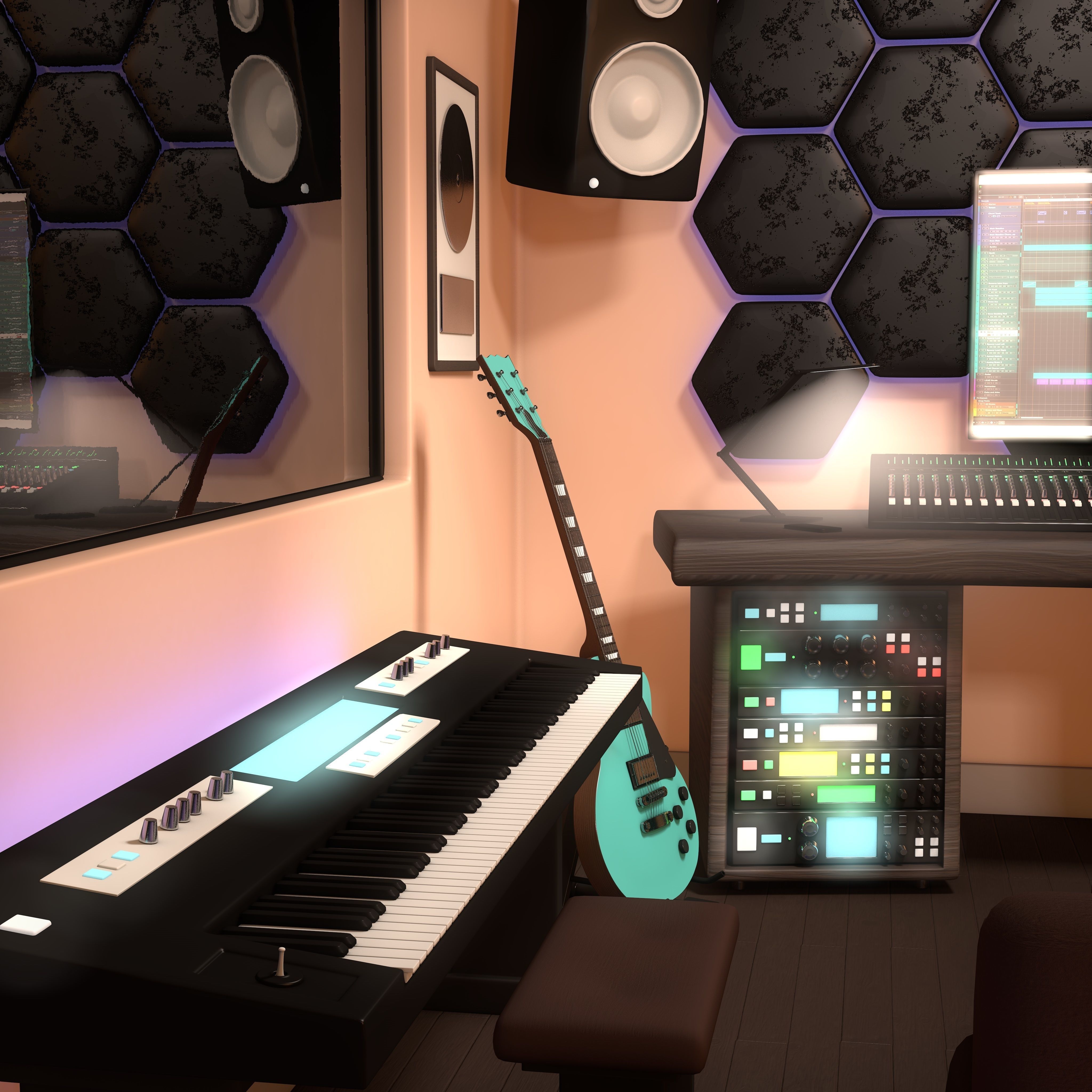 Music Recording Studio 3D model | CGTrader