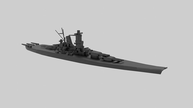 IJN Musashi - Model for small scale printing free 3D model 3D printable ...