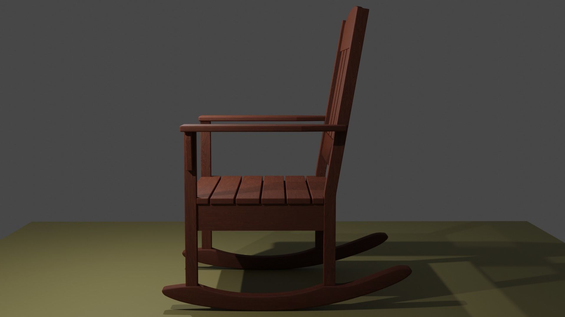 Wooden Rocking Chair free 3D model | CGTrader