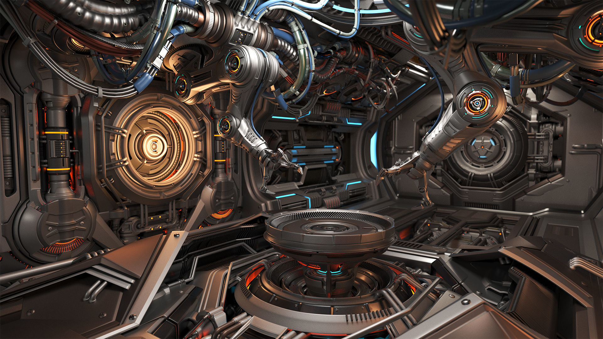 Sci - Fi Assembly Lab - Rigged 3D model animated rigged | CGTrader