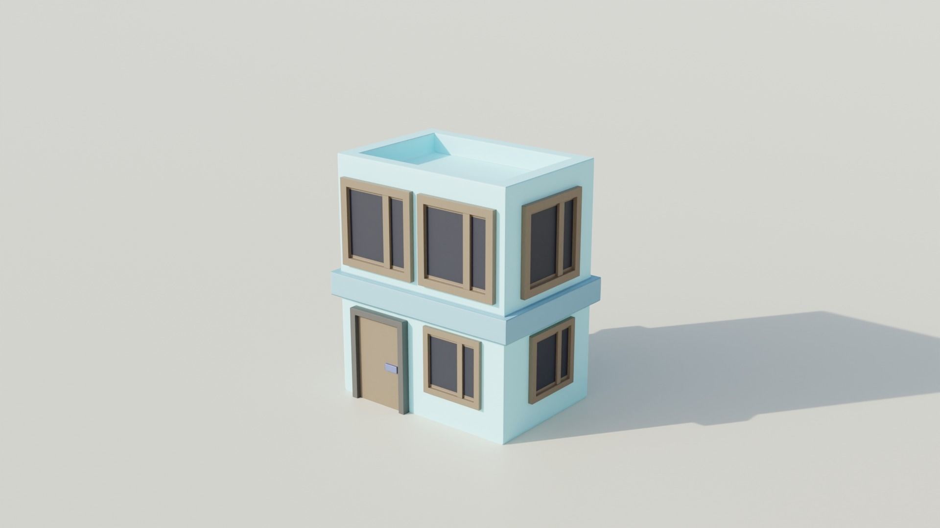 3D model Set of 12 low poly modern house in cartoon style low poly pack ...