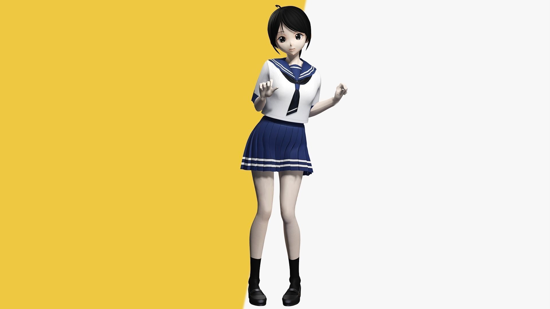 3D model VRM girl Asian Woman RealTime japanese korean Female 3D VRCHAT ...