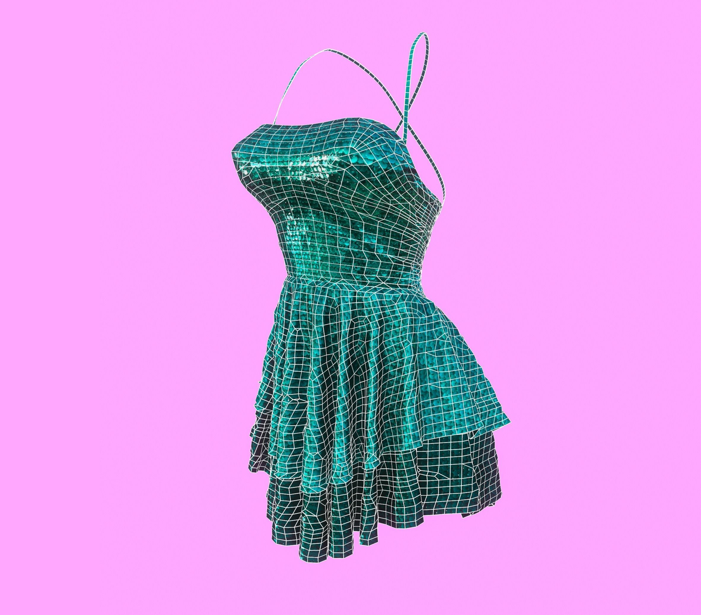 3D model Second life Sequined dress VR / AR / low-poly | CGTrader
