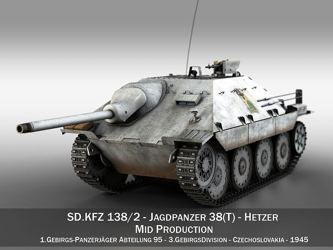 Jagdpanzer 38t Hetzer - 3 Gebirgsdivision 3D model | CGTrader