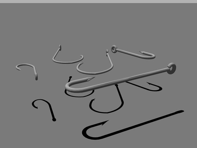 Simple Hooks free 3D model | CGTrader