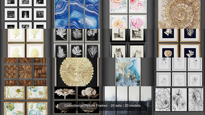 Collection of Picture Frames - 20 sets | CGTrader