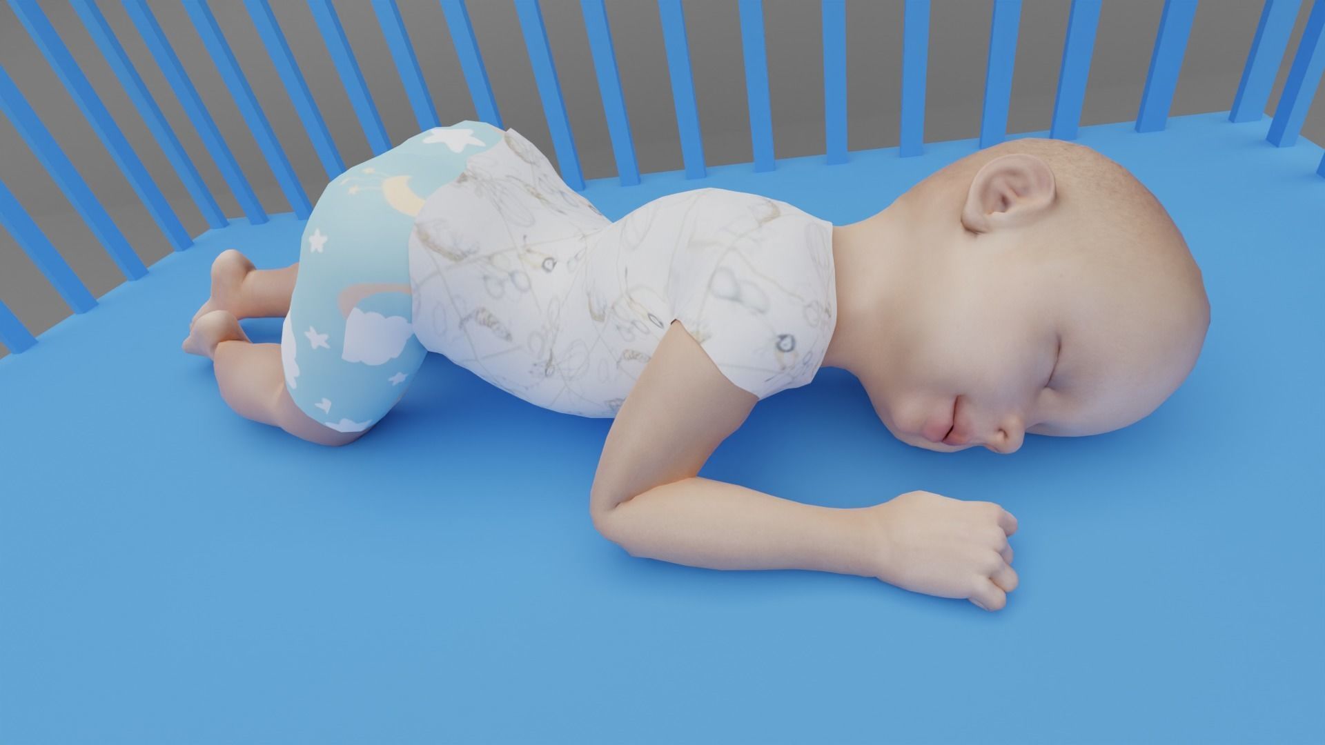Sleeping Baby Low-poly 3D model 3D model | CGTrader