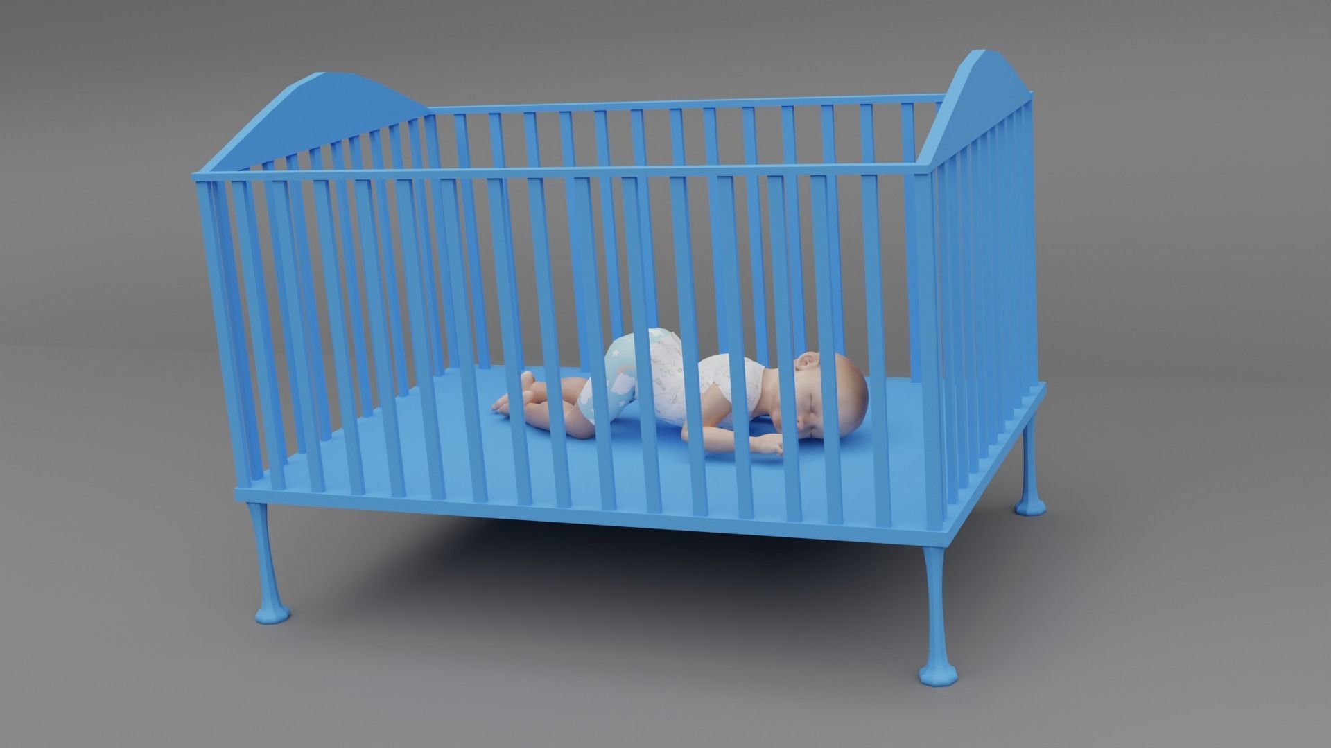 Sleeping Baby Low-poly 3D model 3D model | CGTrader