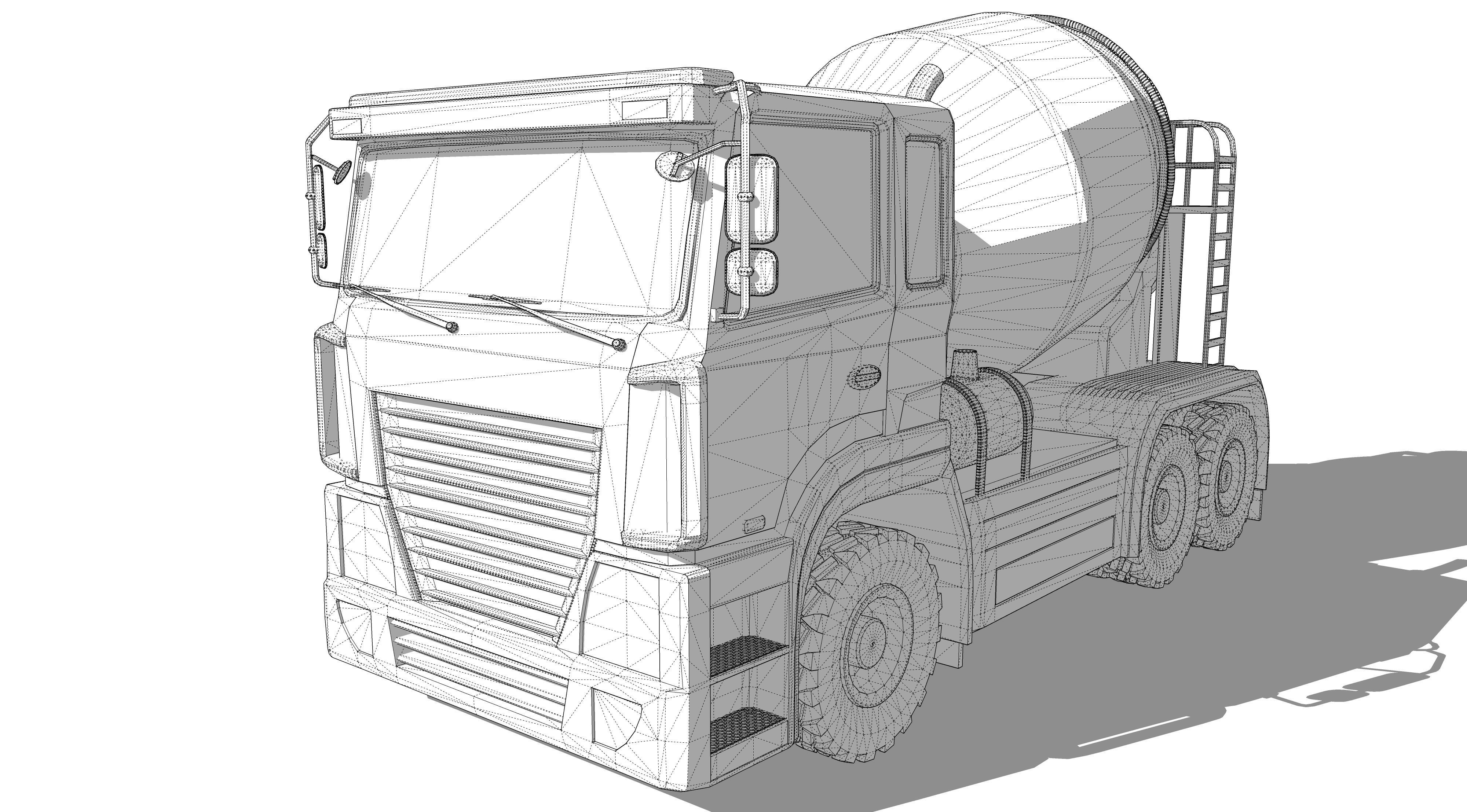 Remicon cement mixer 3D model | CGTrader