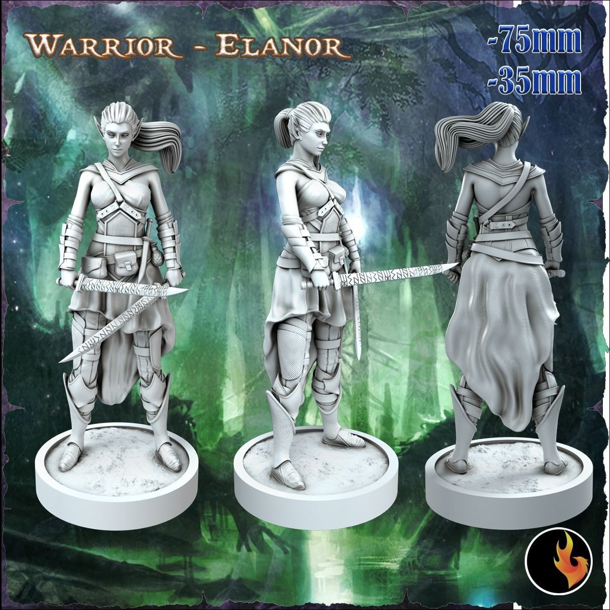 Elanor - Fantasy Elf Girls STL Vol 1 3D model 3D printable | CGTrader