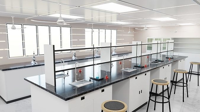 High School laboratory 3D model | CGTrader