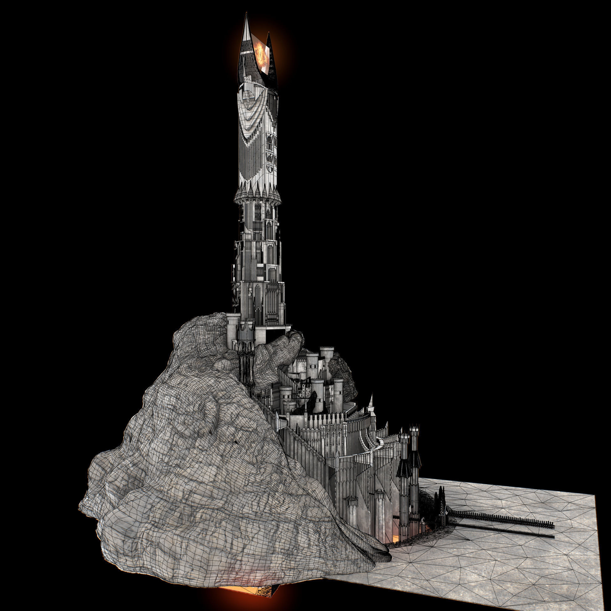Barad-dur PBR lord of rings tower 3D model | CGTrader