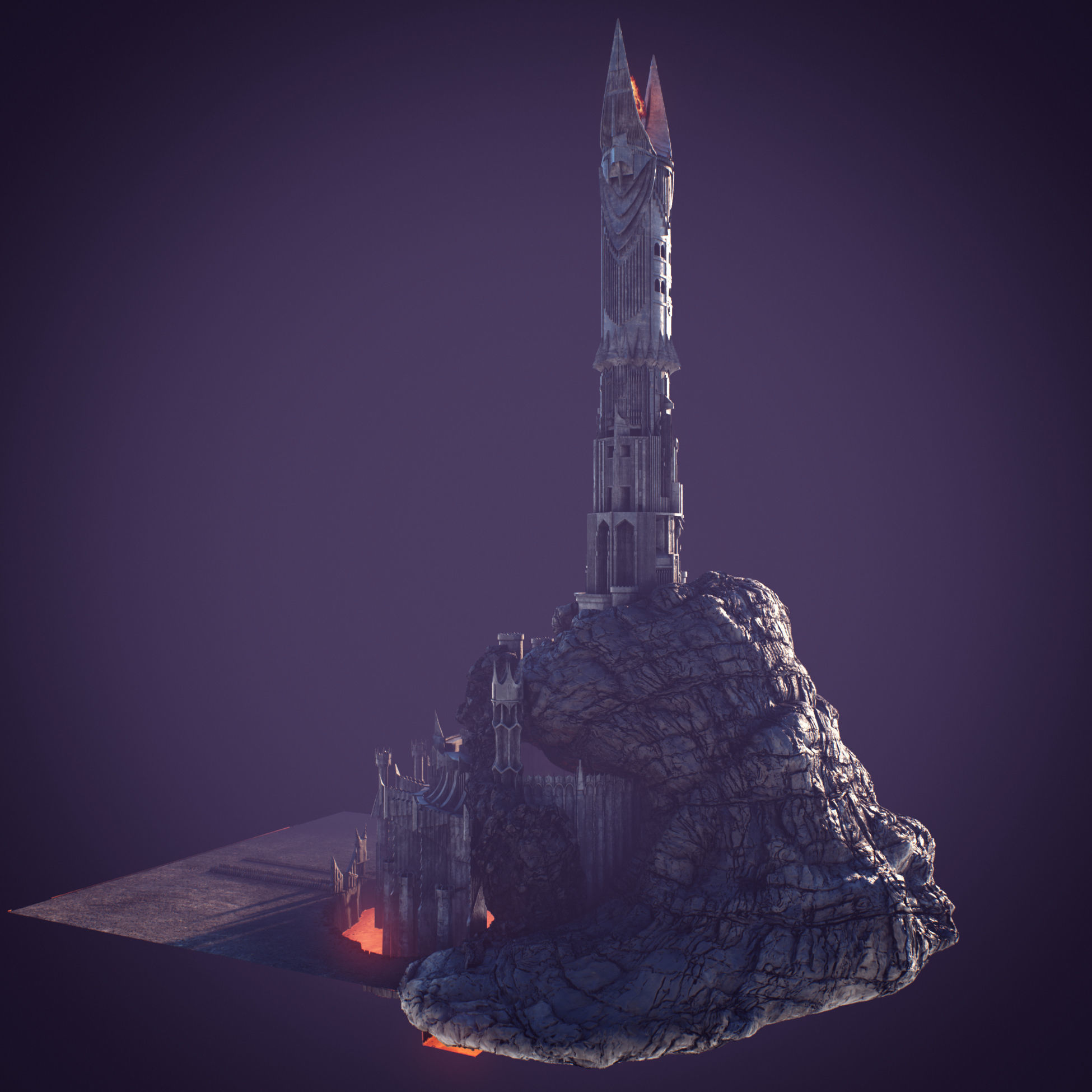 Barad-dur PBR lord of rings tower 3D model | CGTrader