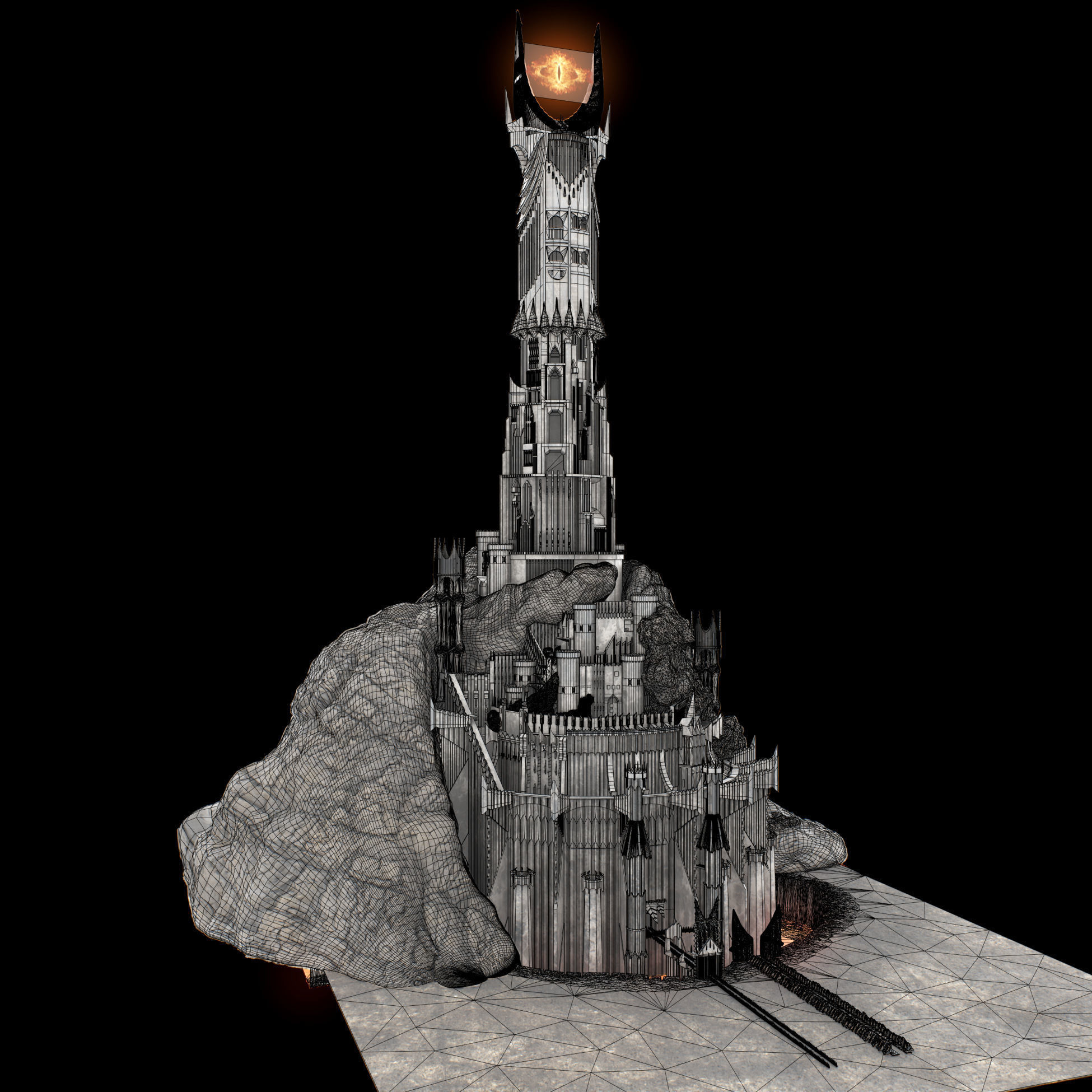 Barad-dur PBR lord of rings tower 3D model | CGTrader
