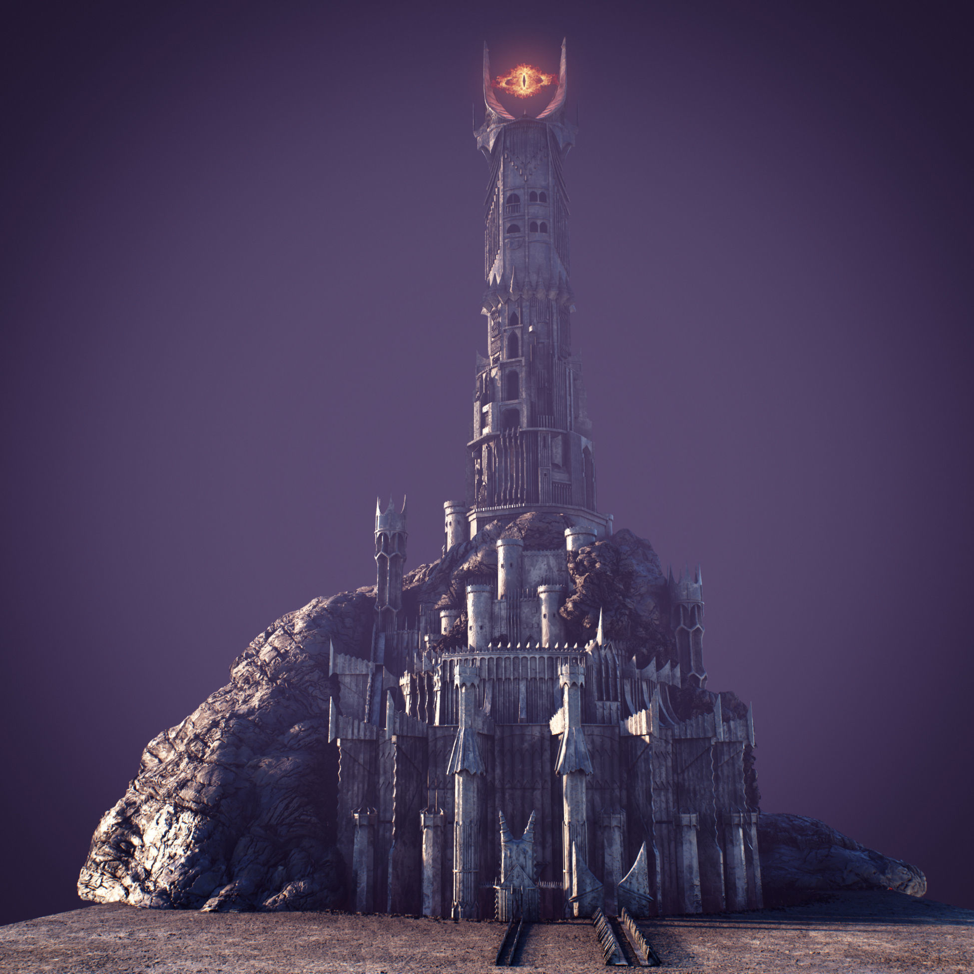 Barad-dur PBR lord of rings tower 3D model | CGTrader