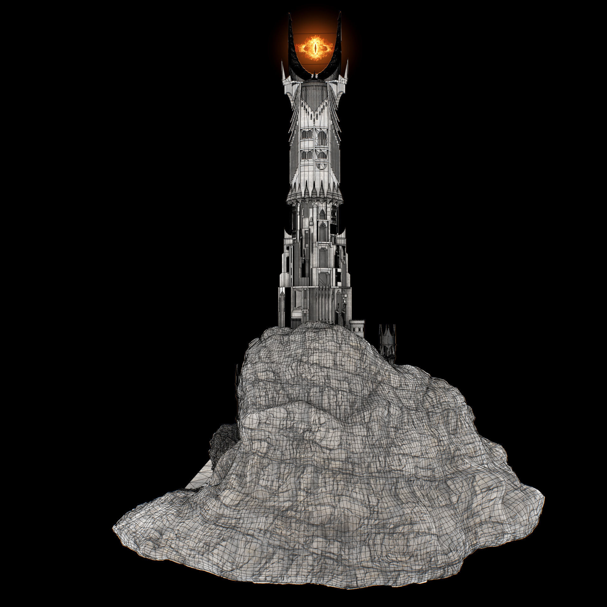 Barad-dur PBR lord of rings tower 3D model | CGTrader