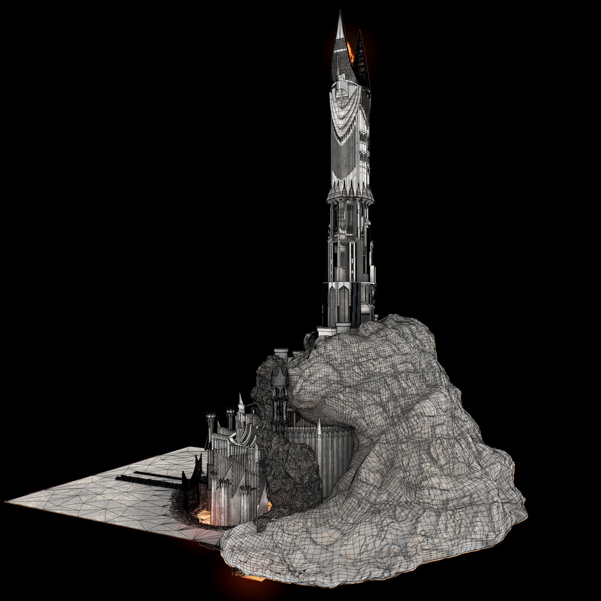 Barad-dur PBR lord of rings tower 3D model | CGTrader