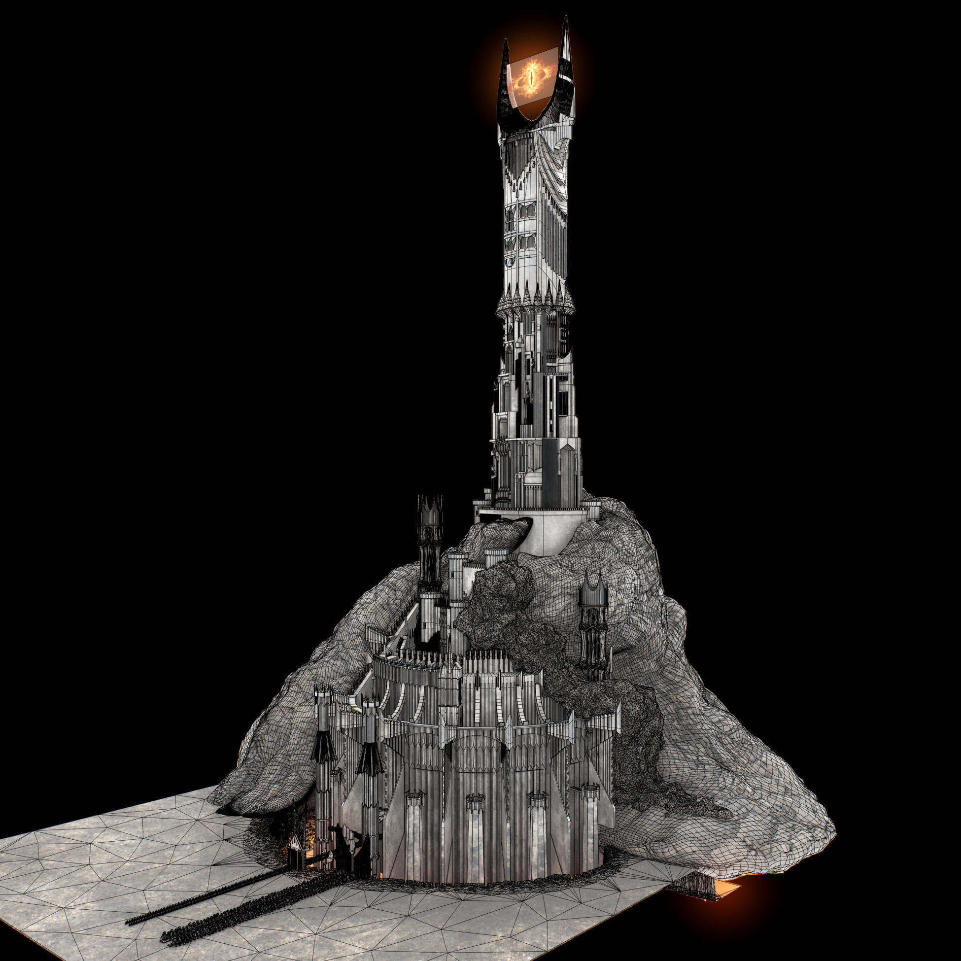Barad-dur PBR lord of rings tower 3D model | CGTrader