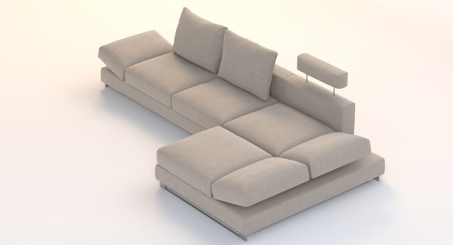 Divani Casa Vasto Modern Fabric Sectional Sofa 3D model | CGTrader