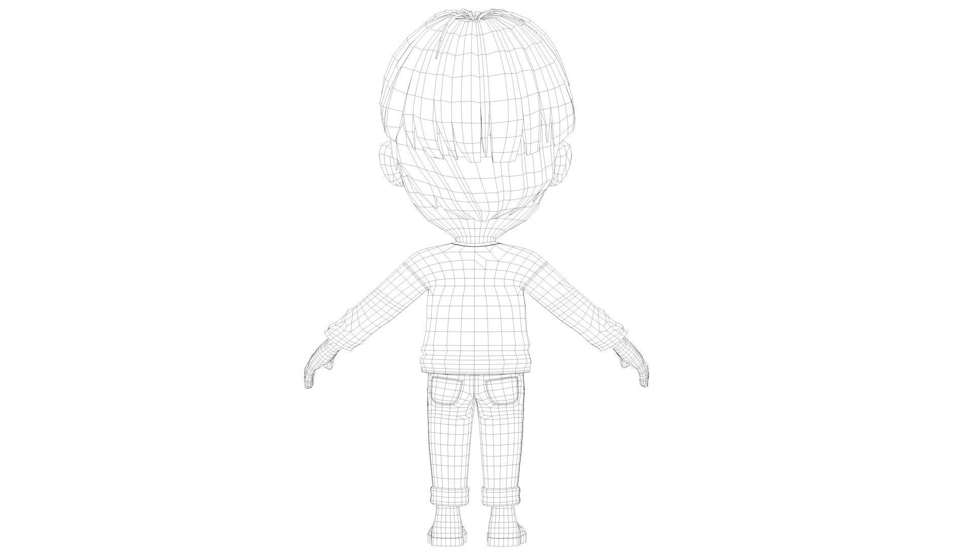 cartoon boy children children primary school students 3D model | CGTrader