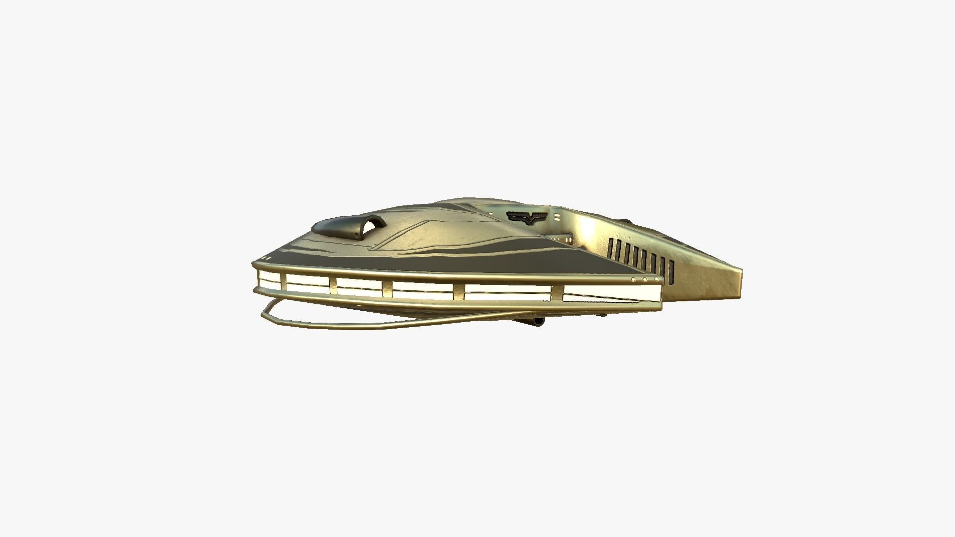 3D model Alien Spaceship UFO D07 Gold - Sci Fi Spacecraft Design VR / AR / low-poly | CGTrader