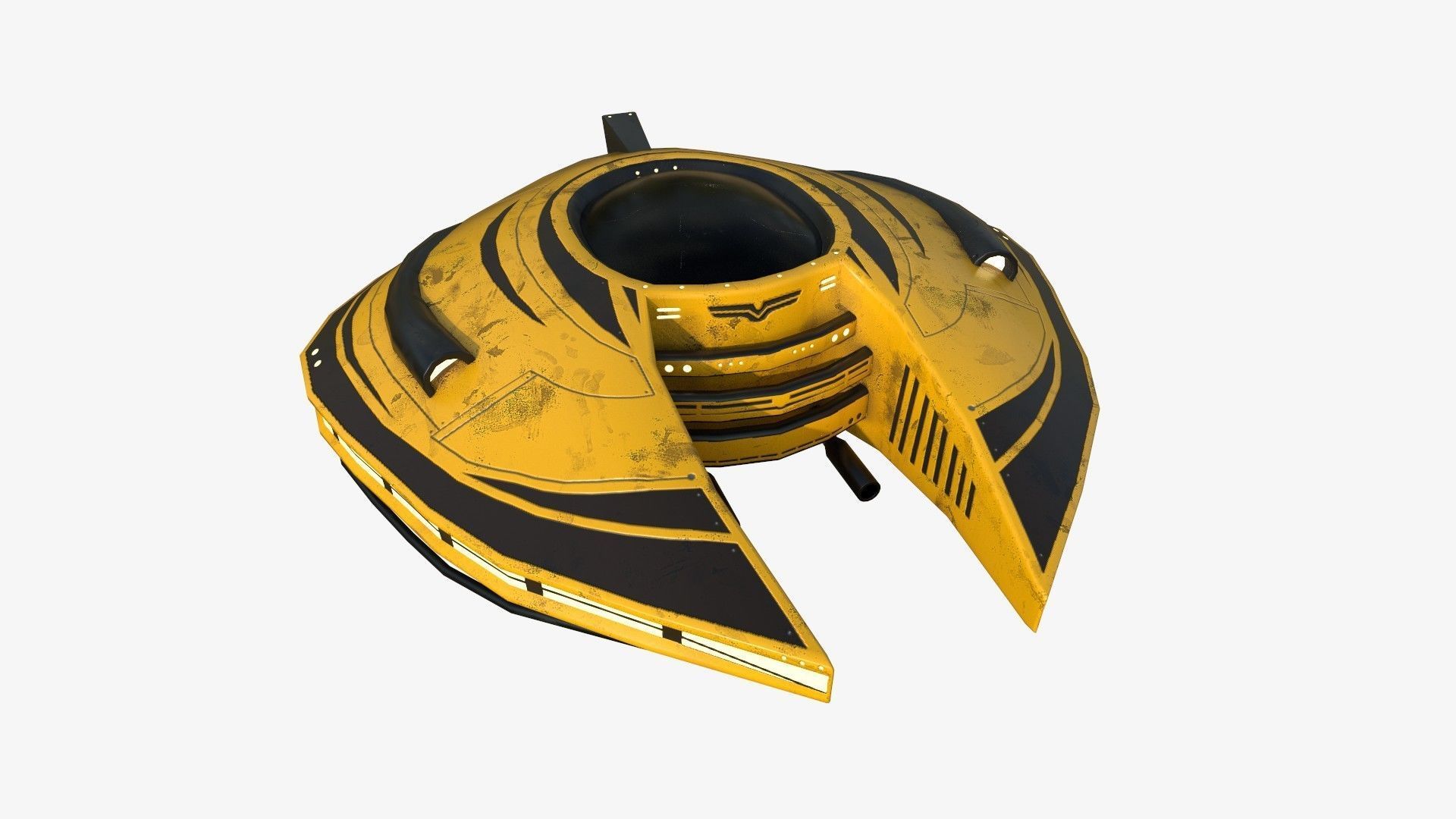 3D model Alien Spaceship UFO D08 Yellow Dirt - Sci Fi Spacecraft Design ...