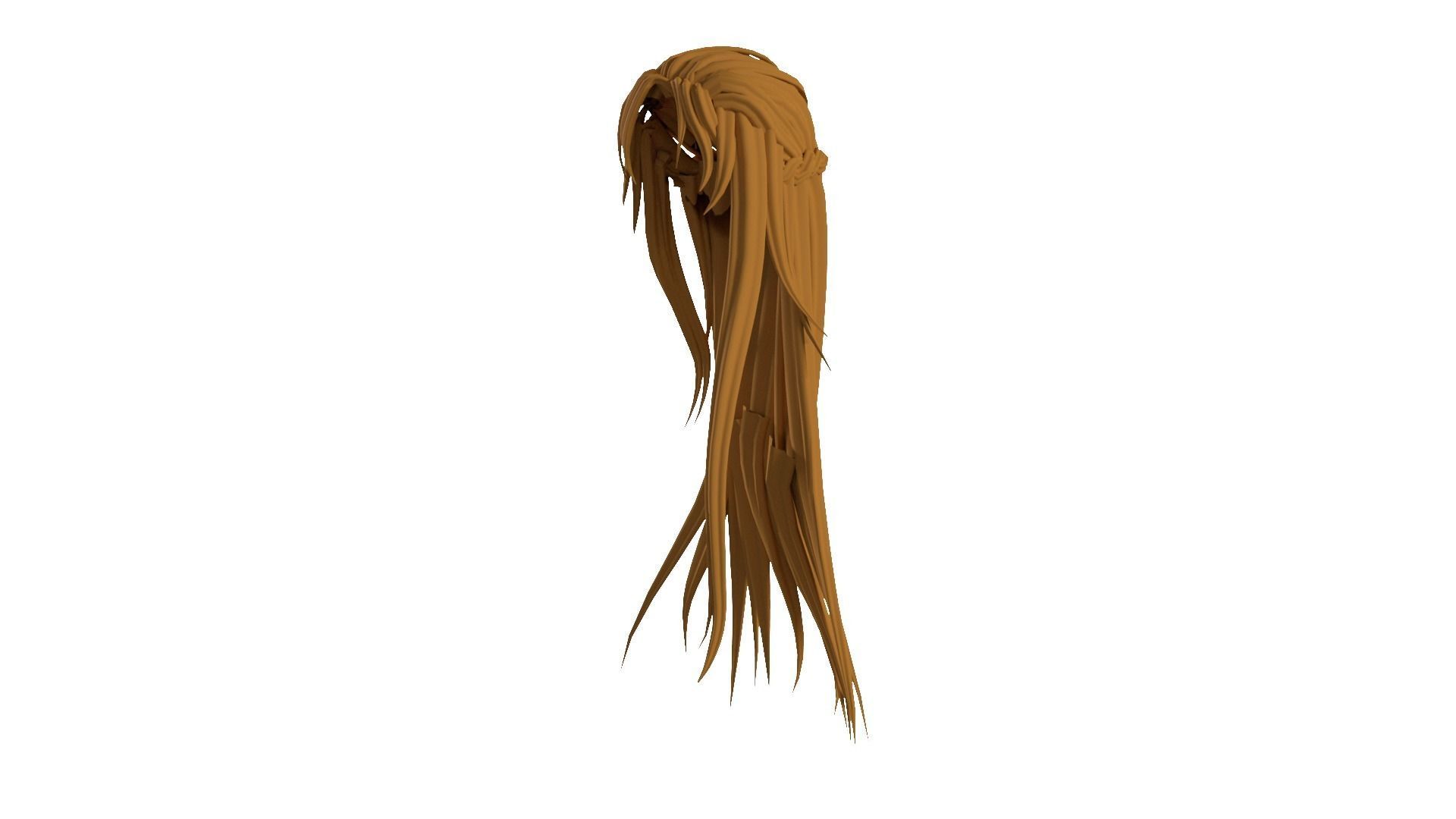 Female Hair Base Mesh with blender curve 3D model | CGTrader