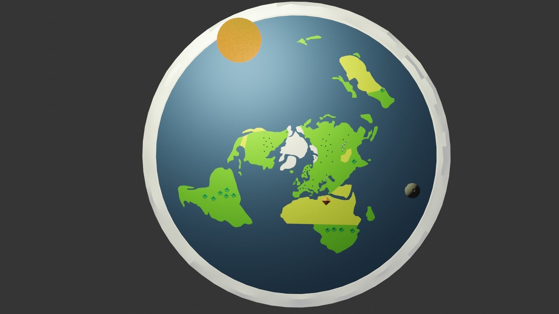 3D model Flat earth low-poly 3D VR / AR / low-poly | CGTrader