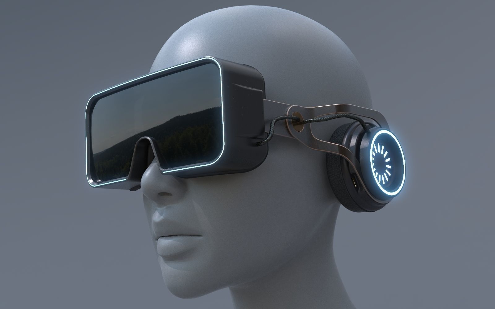 Sci Fi VR AR Headset Glasses 3D model | CGTrader
