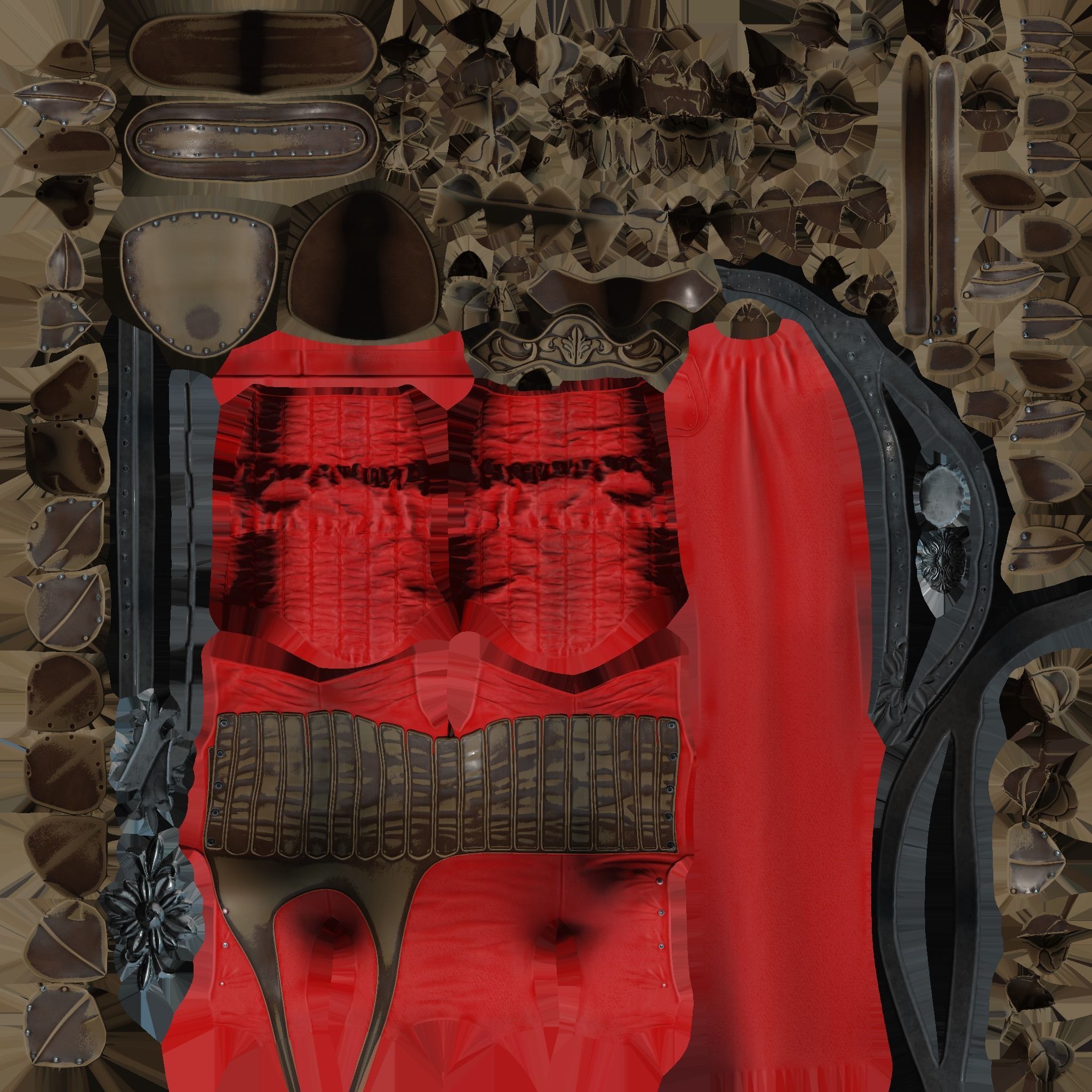 3D model Medieval Swords Master Crimson Top and Cloak VR / AR / low ...