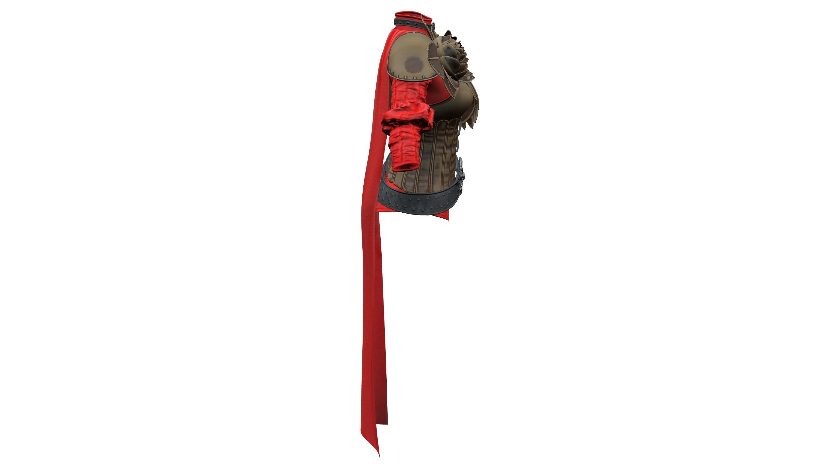 3D model Medieval Swords Master Crimson Top and Cloak VR / AR / low ...