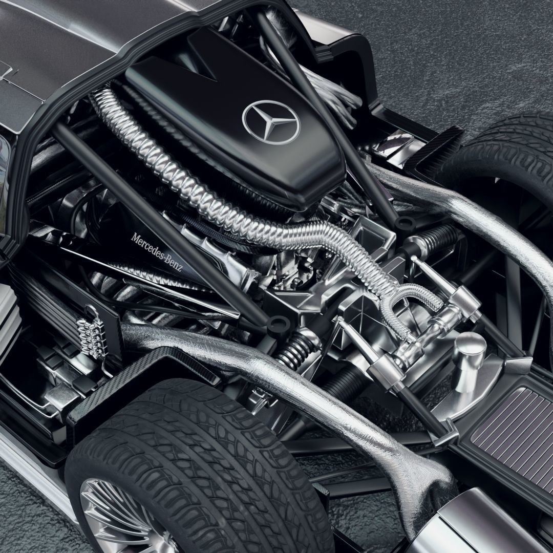 Mercedes CLK GTR 3D model animated rigged | CGTrader