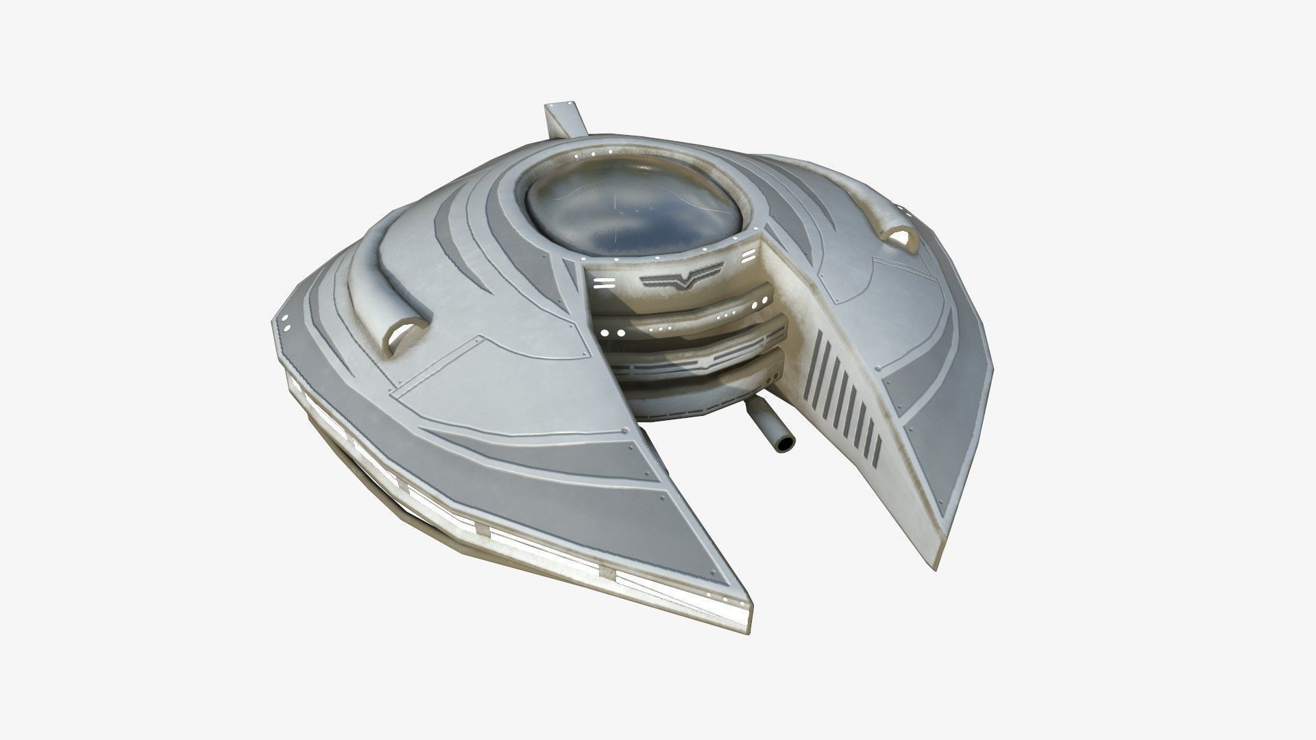 3D model Alien Spaceship UFO D09 Full White - Sci Fi Spacecraft Design ...