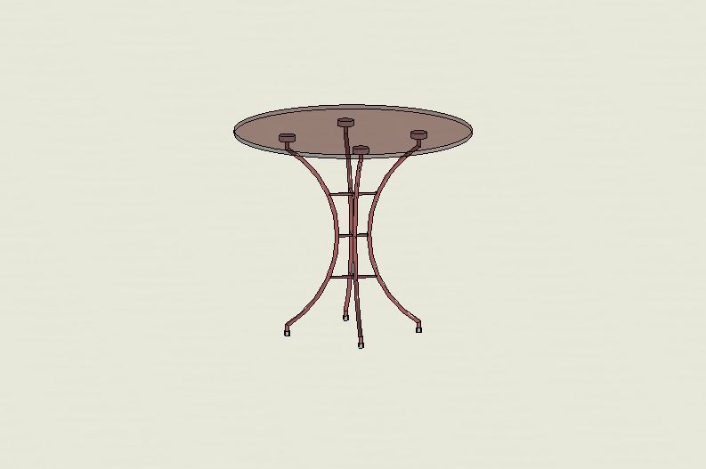Round glass coffee table 3D model rigged | CGTrader