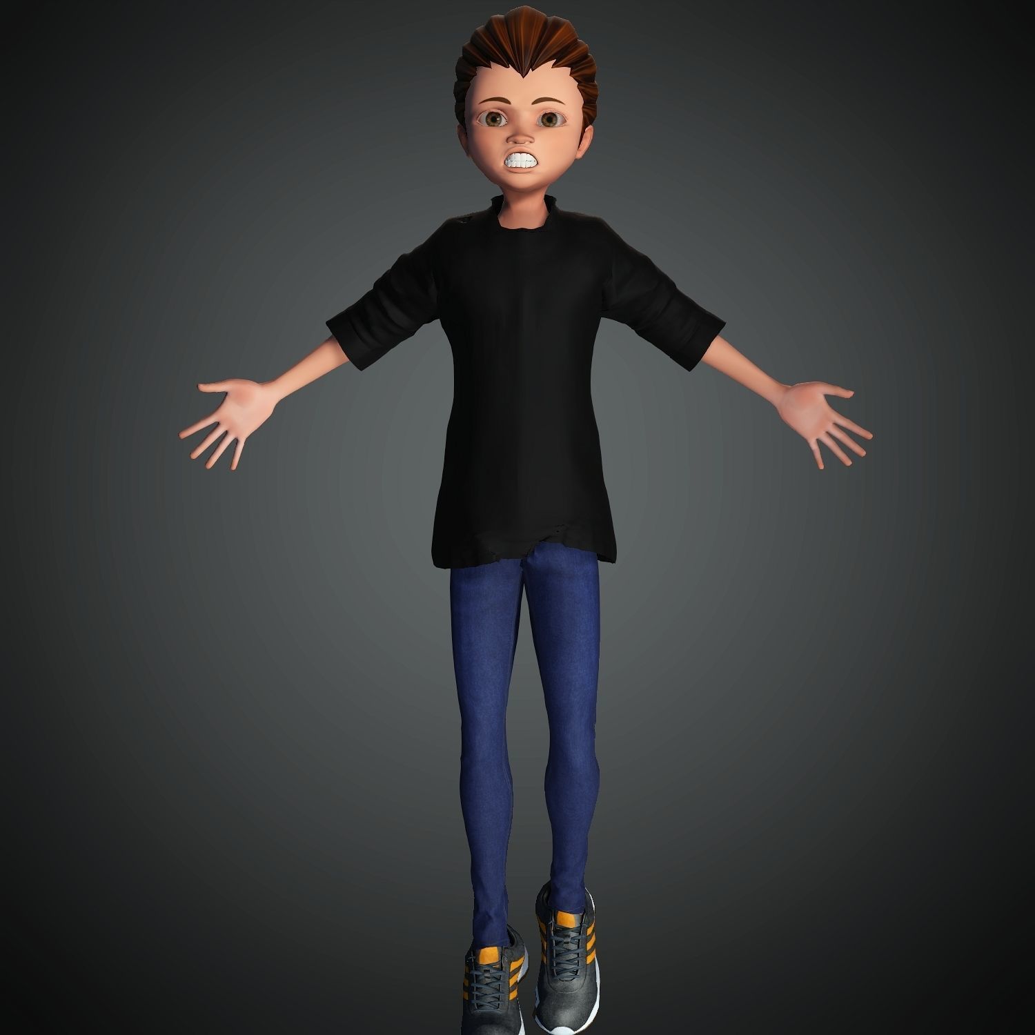 Classic Cartoon Boy Character Rigged Blender Iclone Maya 3D model ...