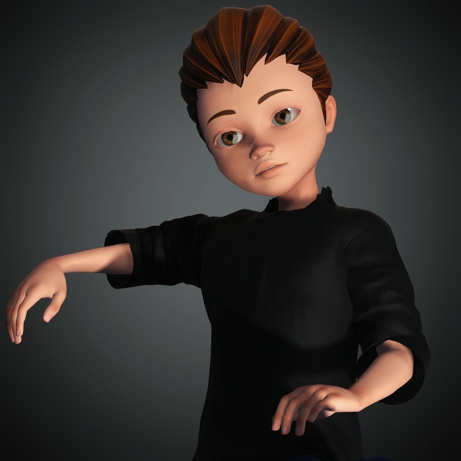Classic Cartoon Boy Character Rigged Blender Iclone Maya 3D model ...