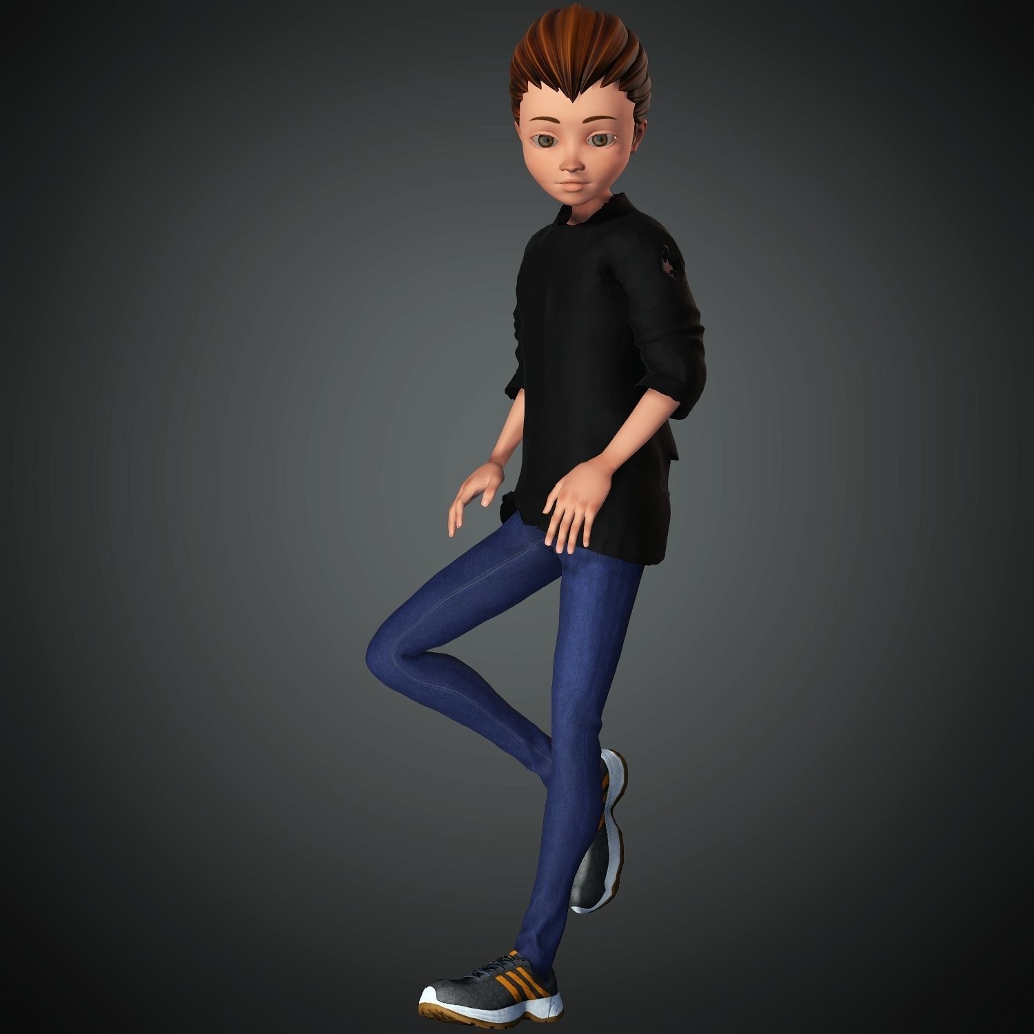 Classic Cartoon Boy Character Rigged Blender Iclone Maya 3D model ...