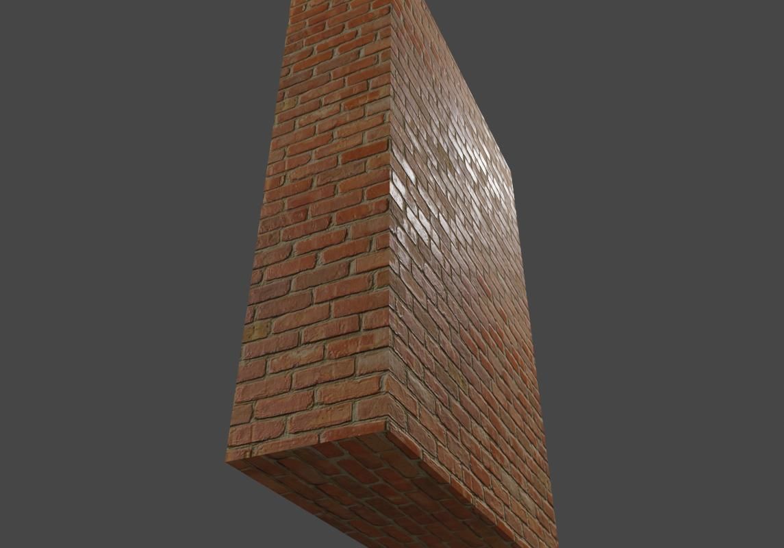 3D model Brick Wall - Normal Map Texture - Muro VR / AR / low-poly ...