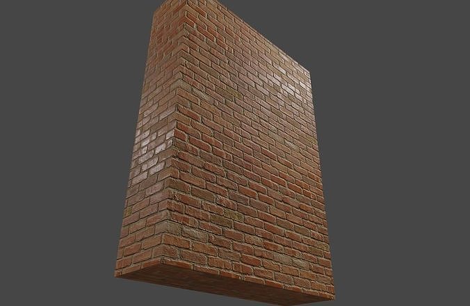 3D model Brick Wall - Normal Map Texture - Muro VR / AR / low-poly ...