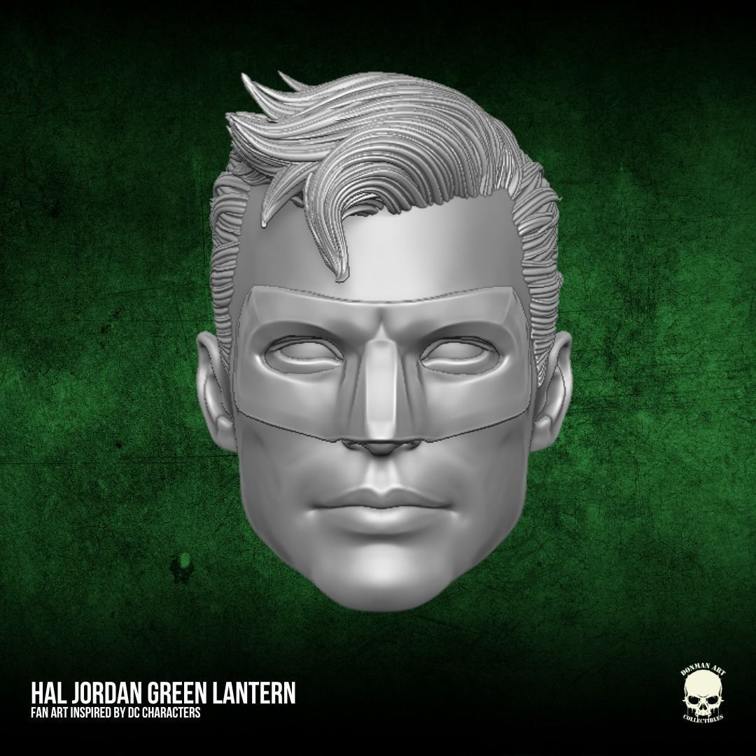 Hal Jordan fan art head for action figures 3D model 3D printable | CGTrader