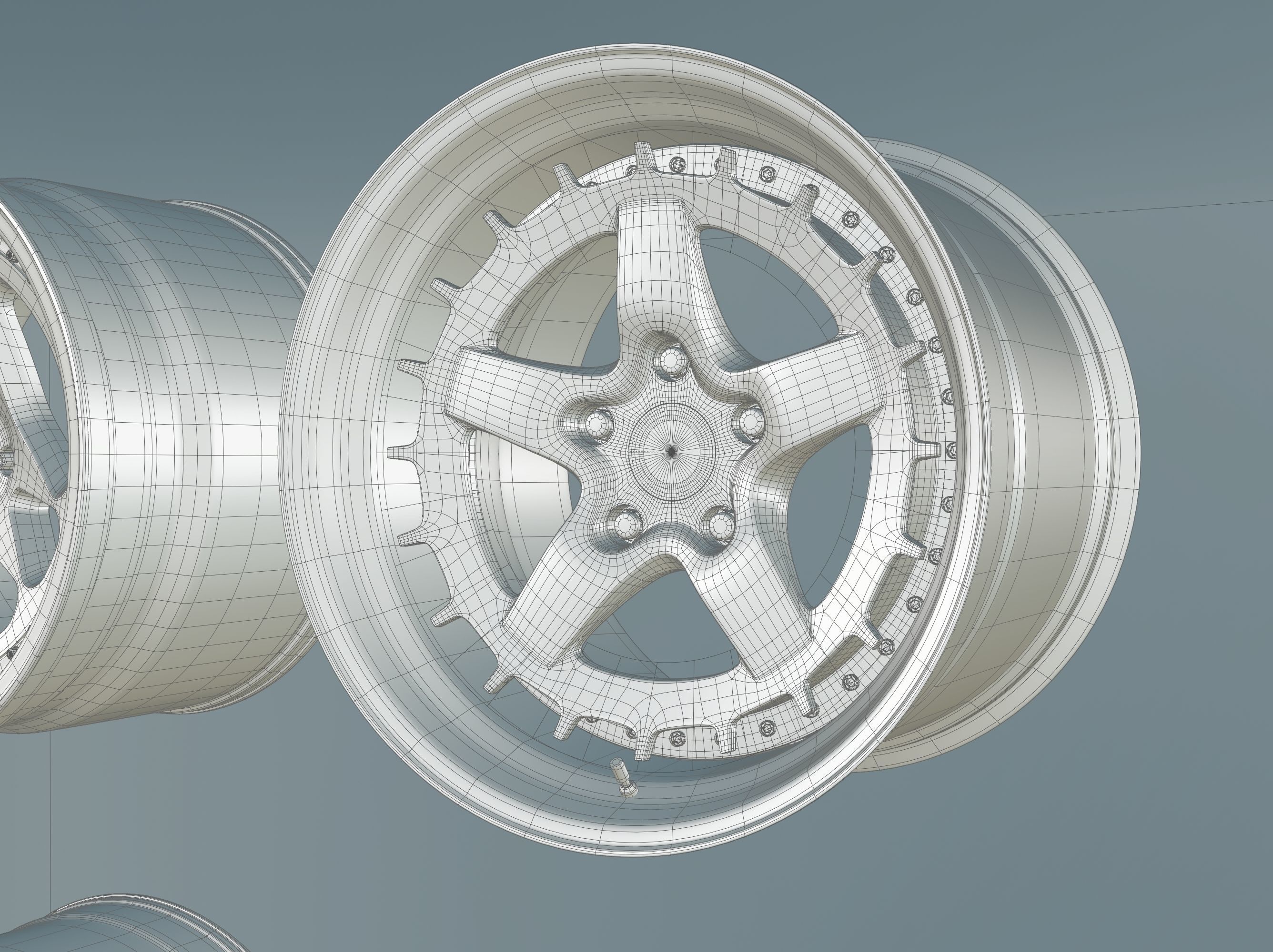 3D model Rotiform 6 rims pack High and Low poly VR / AR / low-poly ...