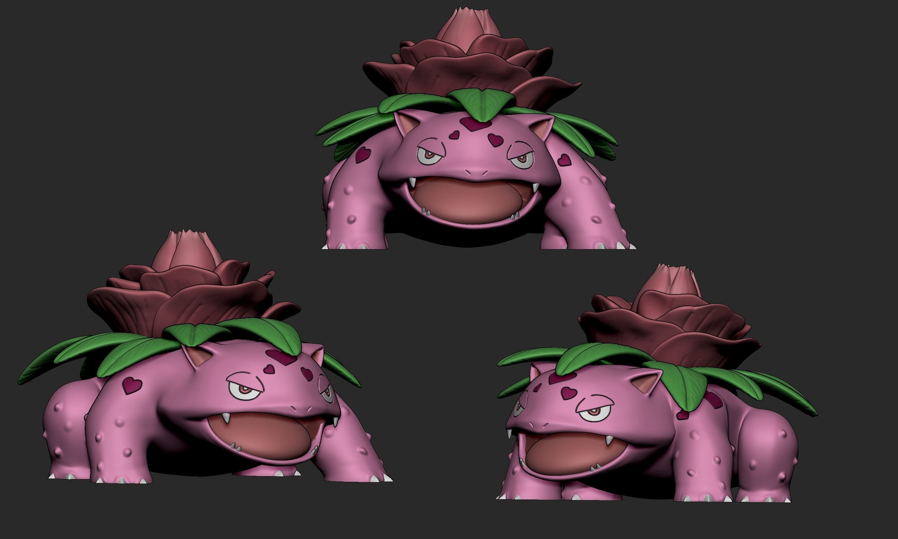 Pokemon - Bulbasaur Ivysaur and Venusaur Valentines Day 3D model 3D ...
