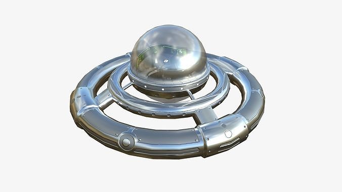 3D model Alien Spaceship UFO E02 Aluminum - Sci Fi Spacecraft Design VR ...