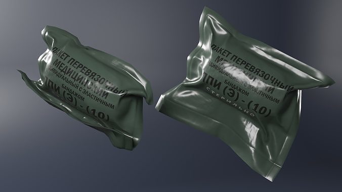 3D model Russian Army PPI-E Individual Package Dressing Bandage VR / AR ...