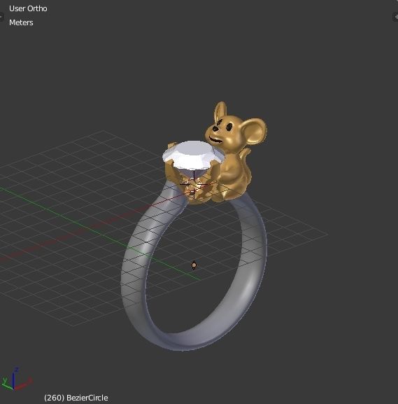 Diamond Mouse Ring 3D model | CGTrader