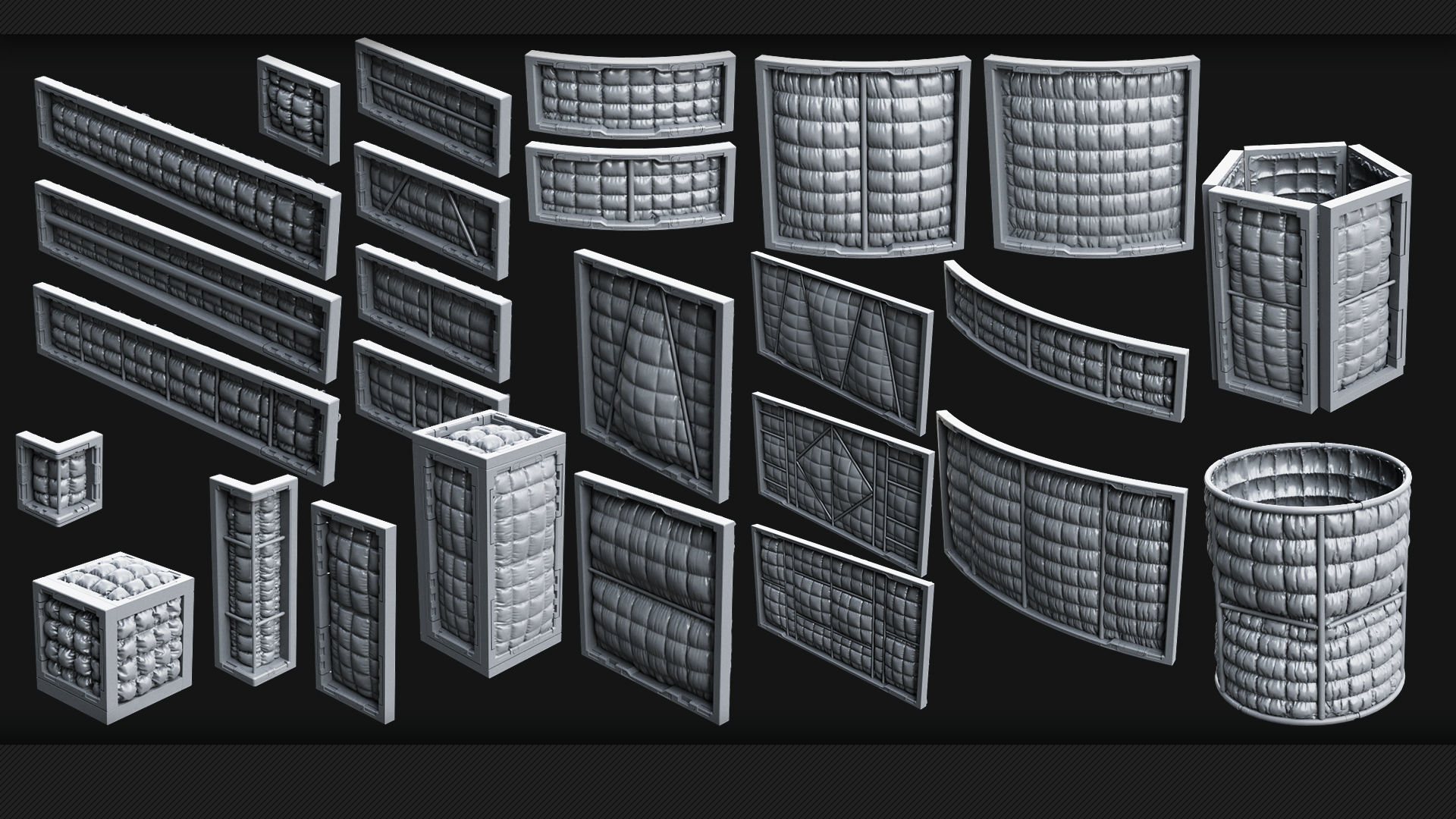 110 Sci-Fi Panels - KITBASH - VOL 07 3D model | CGTrader