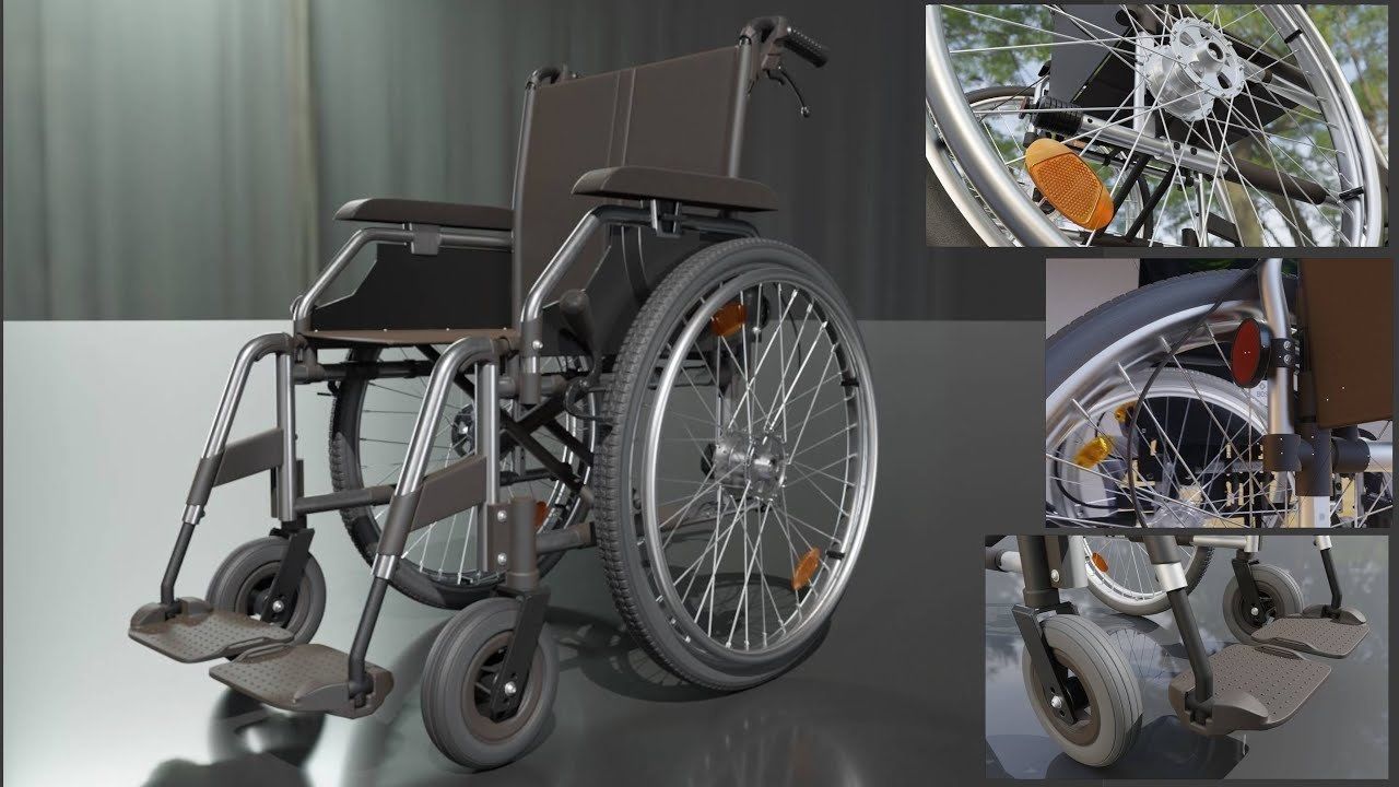 Wheelchair High-Poly Version with Procedural PBR Materials Eevee 3D model animated | CGTrader