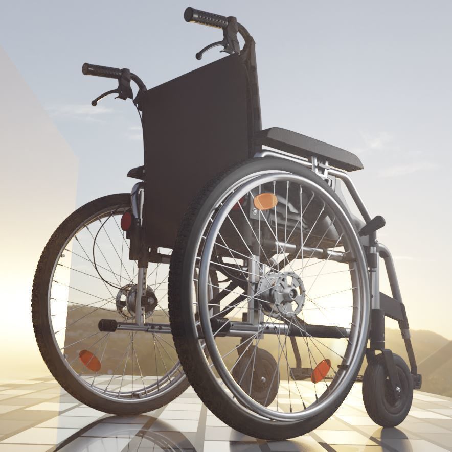 Wheelchair High-Poly Version with Procedural PBR Materials Eevee 3D ...