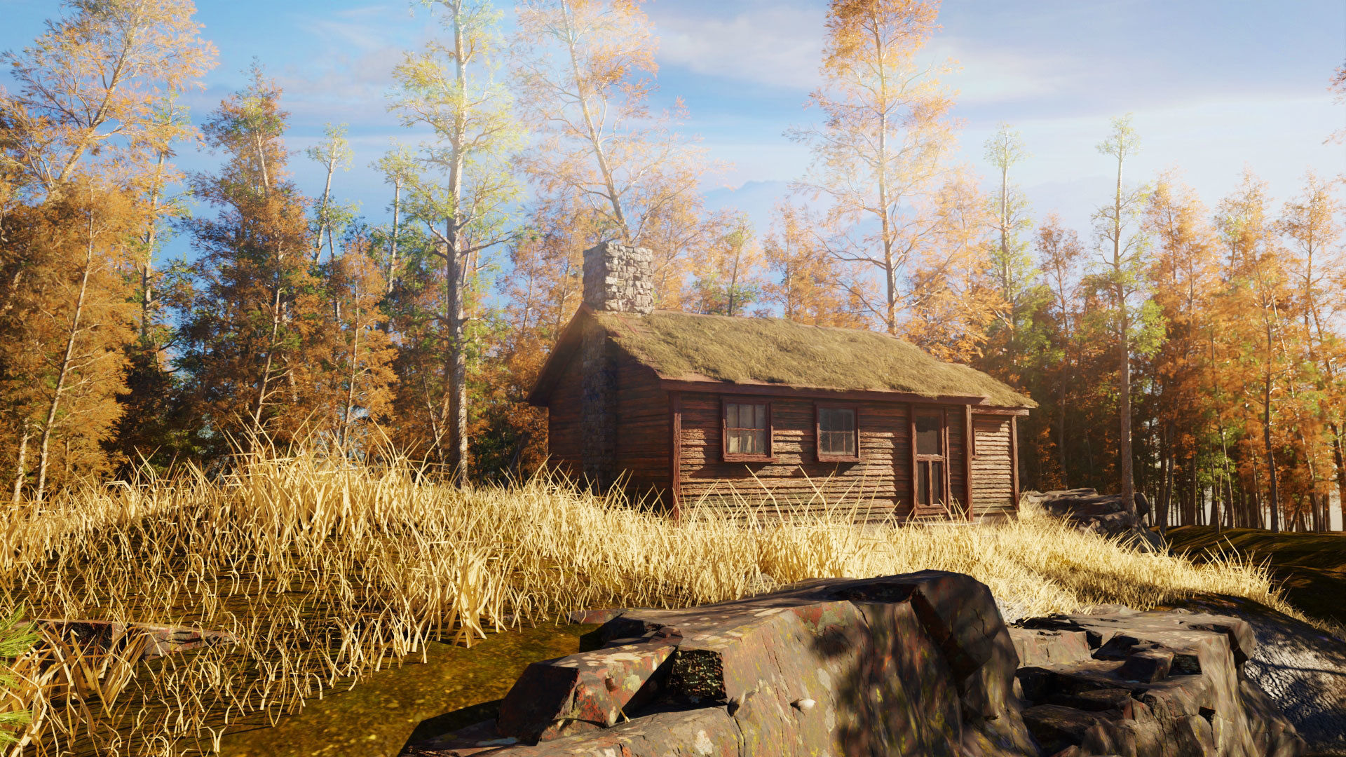 3D model cabin a the woods blender scene VR / AR / low-poly | CGTrader